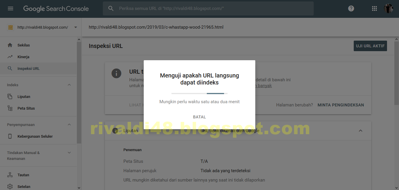 Cara Index Artikel di Google Search Console Terbaru 2019 - Rivaldi 48