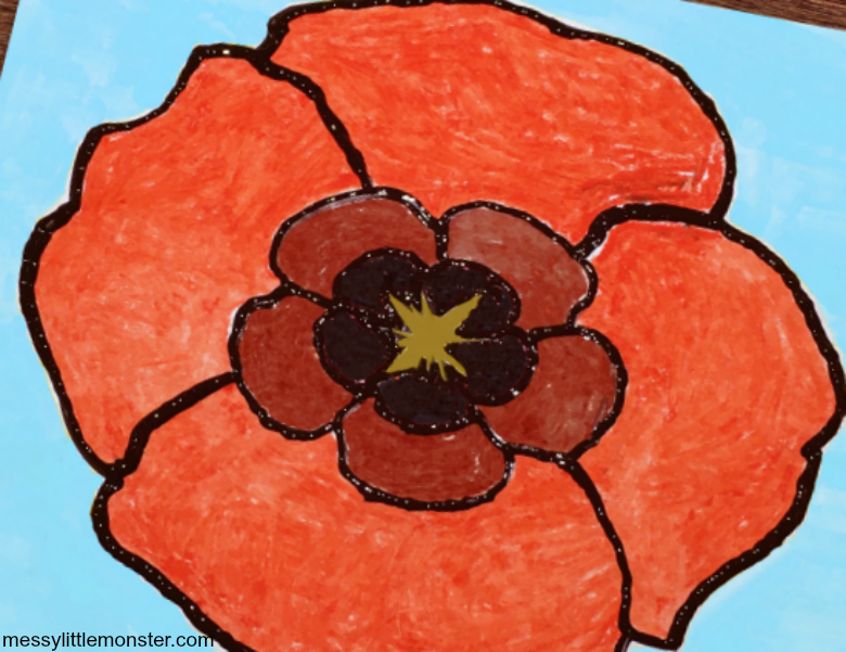 Oil Pastel Poppies Inspired by Georgia O Keeffe - Messy Little Monster