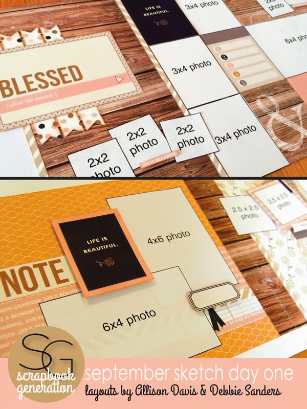 SCRAPBOOK GENERATION: sketch day one layouts & saturday crop