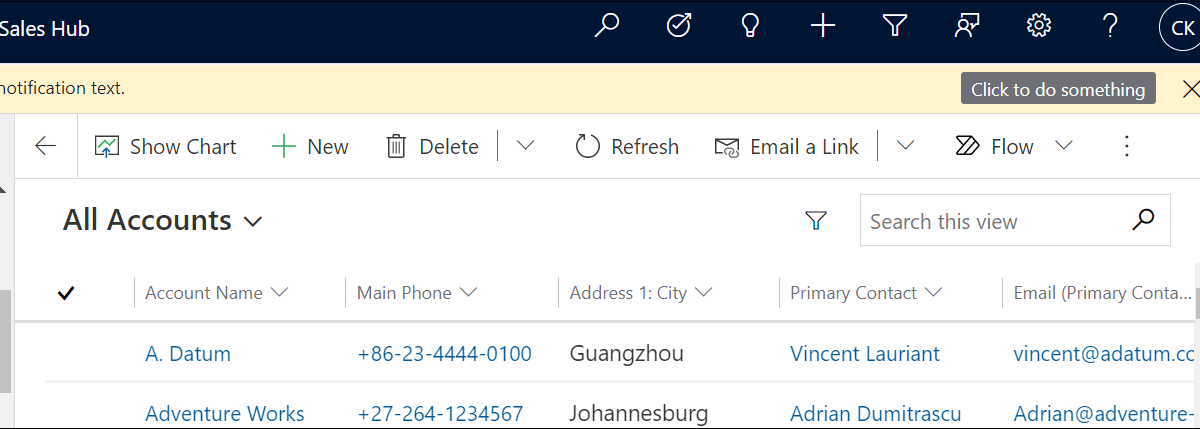 DYNAMICS 365 HOW TO SHOW GLOBAL NOTIFICATION IN MODEL DRIVEN APP