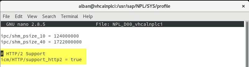 SAP ABAP Central: Activate HTTP/2 on AS ABAP 752 SP01 Dev Edition