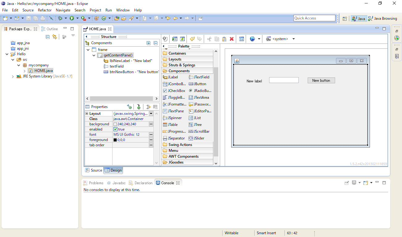 [Java] GUI Application (Swing on Eclipse)