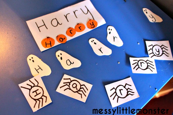 Spiders Web Name Recognition Activity - Messy Little Monster