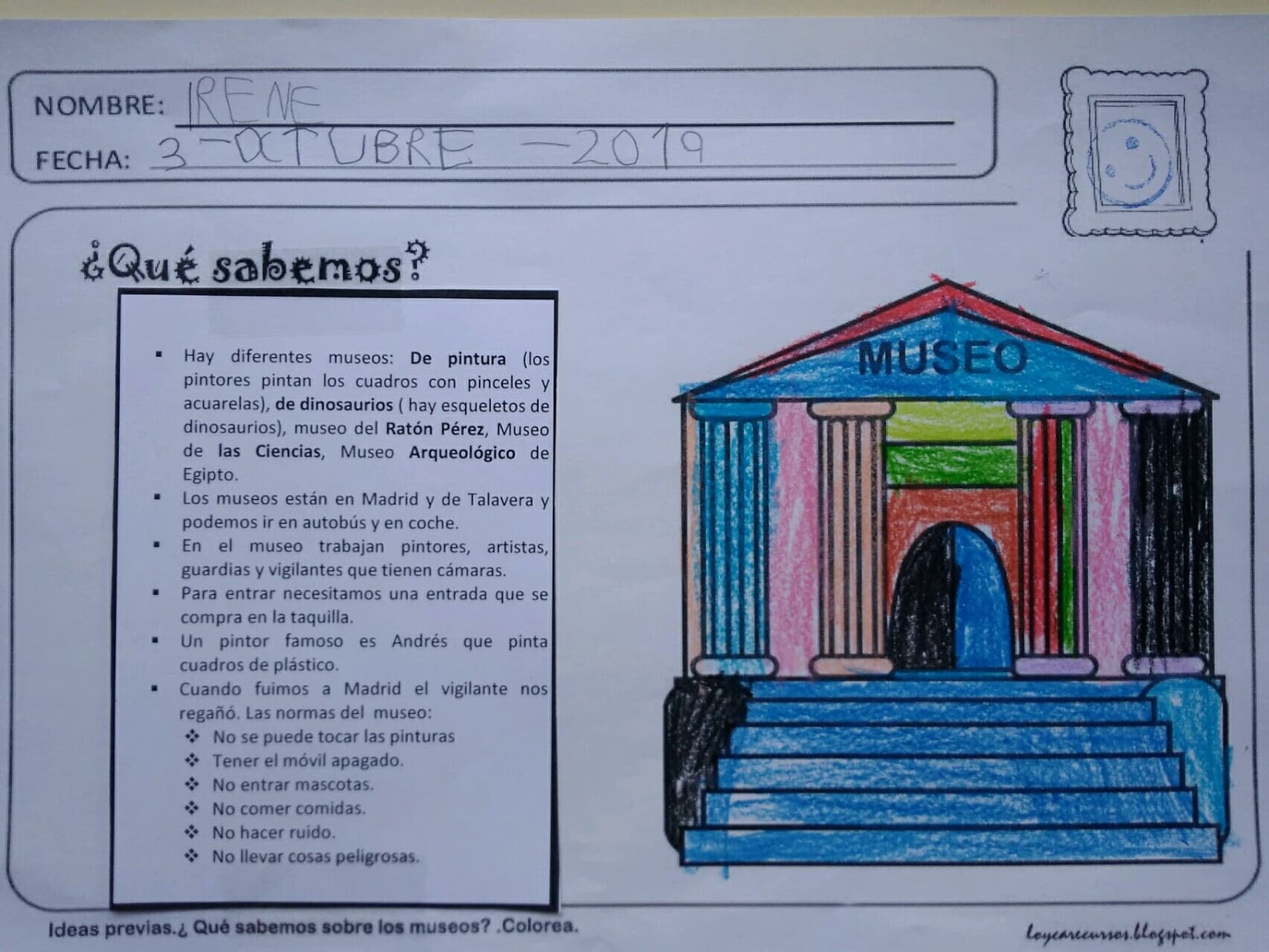 RECURSOS DE EDUCACIÓN INFANTIL: PROYECTO " LOS MUSEOS"