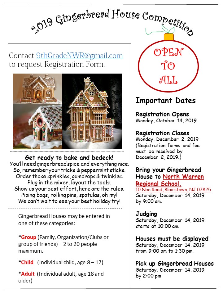 Gingerbread House Competition - North Warren Regional School District