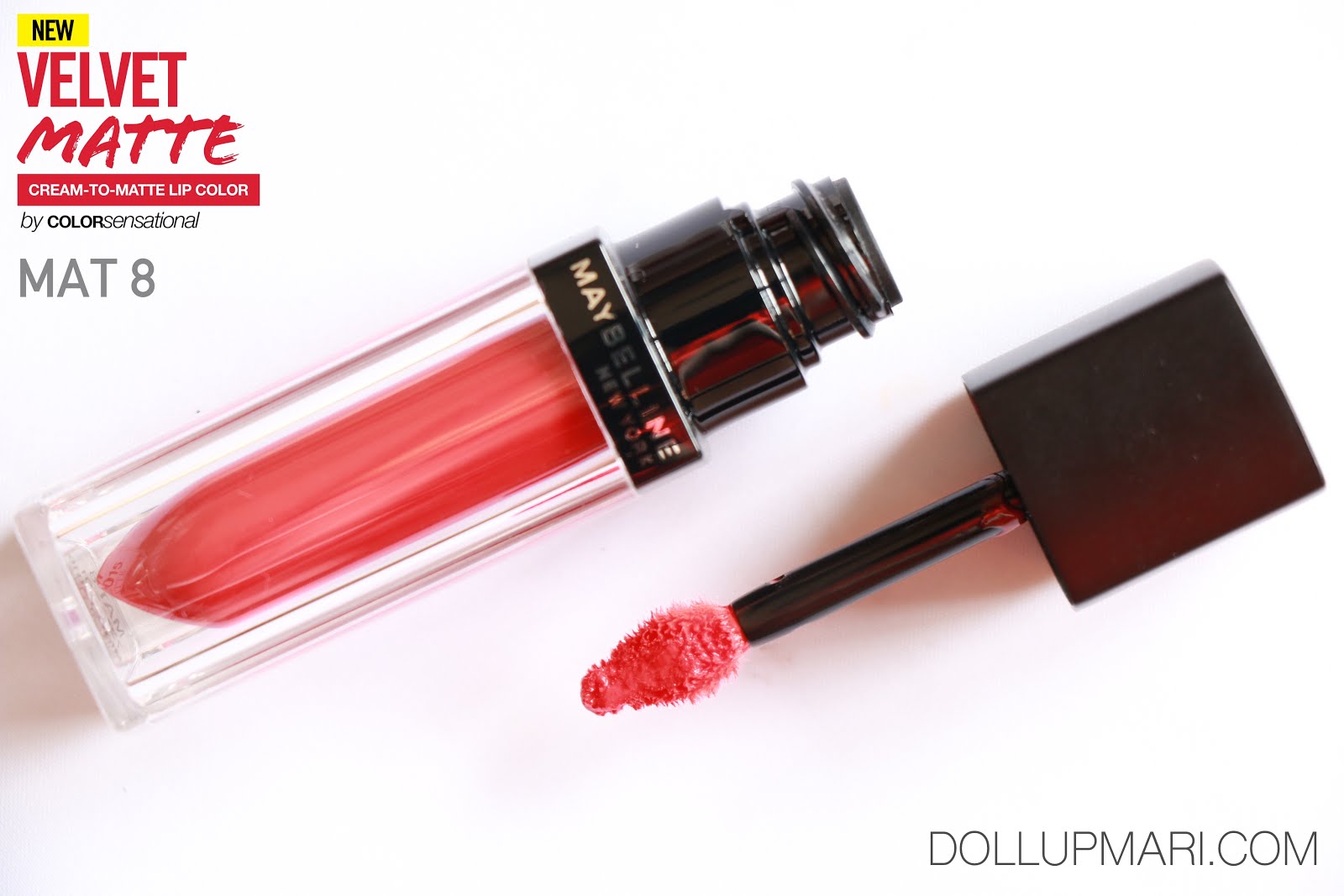 Maybelline Velvet Matte (Mat 8) Review and Swatches | Doll Up Mari