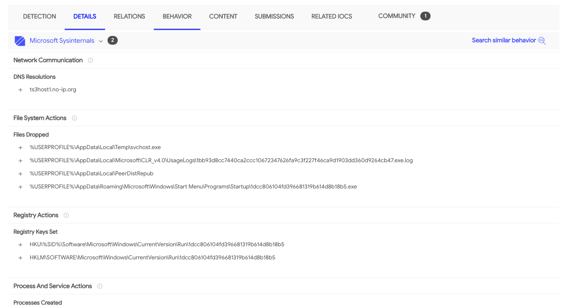 VirusTotal Multisandbox += Microsoft Sysinternals ~ VirusTotal Blog