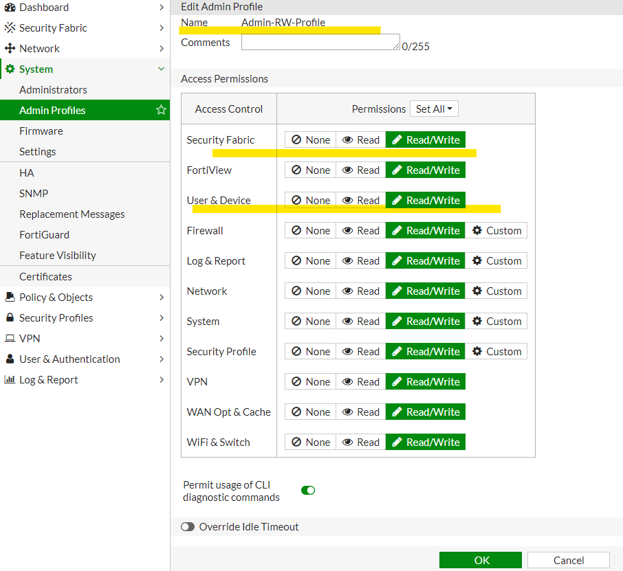 Fortigate firewall AAA Configuration for management with TACACS+ ...