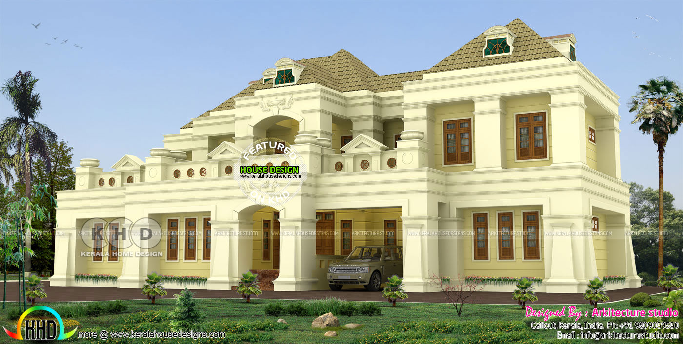 500 square yards 5 BHK colonial residence design - Kerala Home Design ...