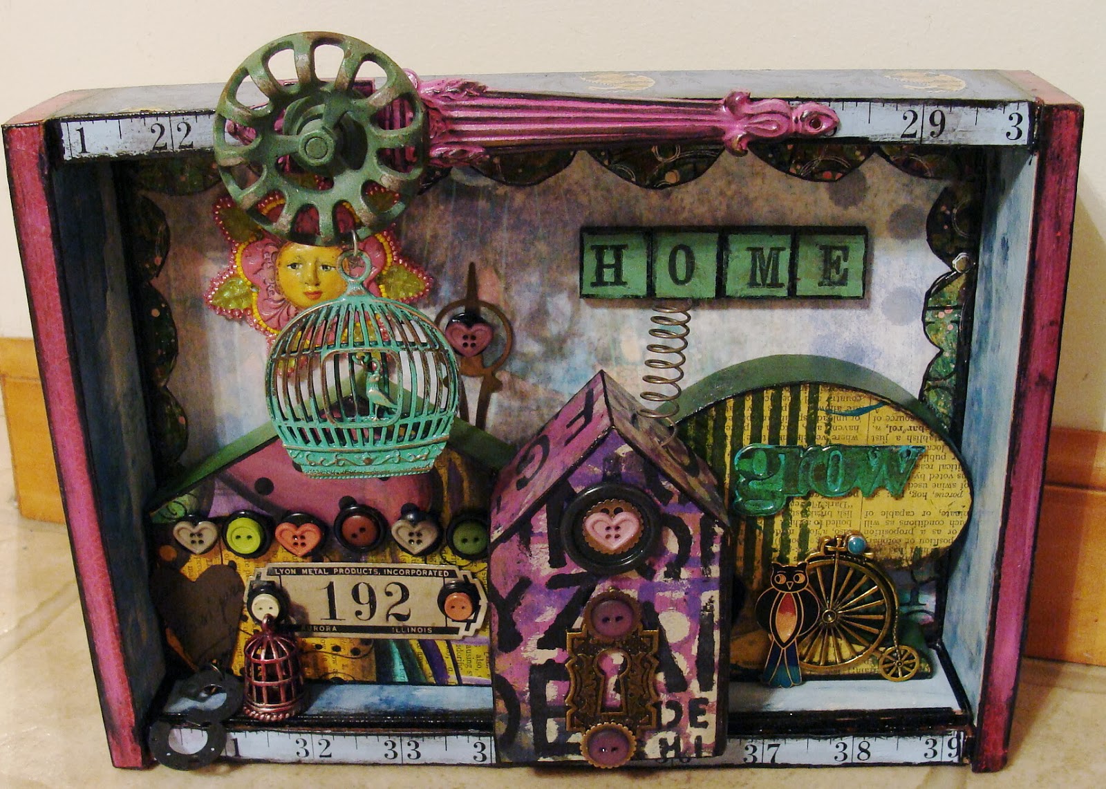My Art Journal: Some More Collaged Art With My Painted Papers