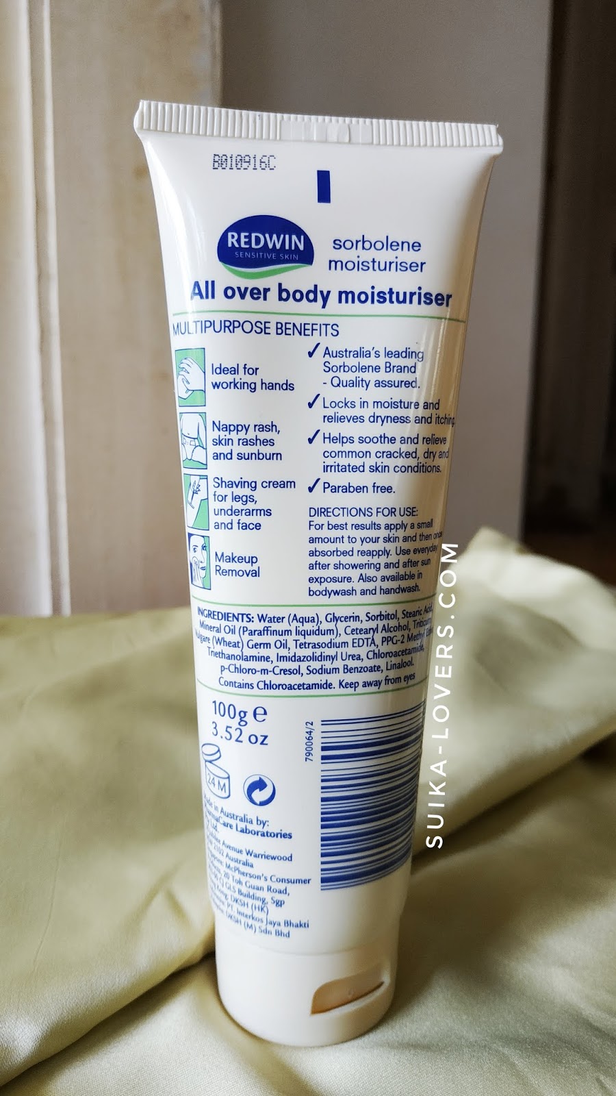 Review Redwin Sorbolene Moisturiser