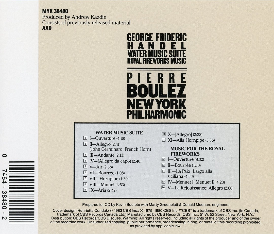 makdelart - classique: Handel - Water Music Suite. Royal Fireworks ...