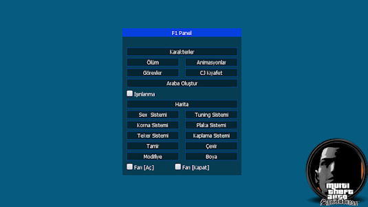 MTA SA Extra Özellikli F1 Panel Scripti