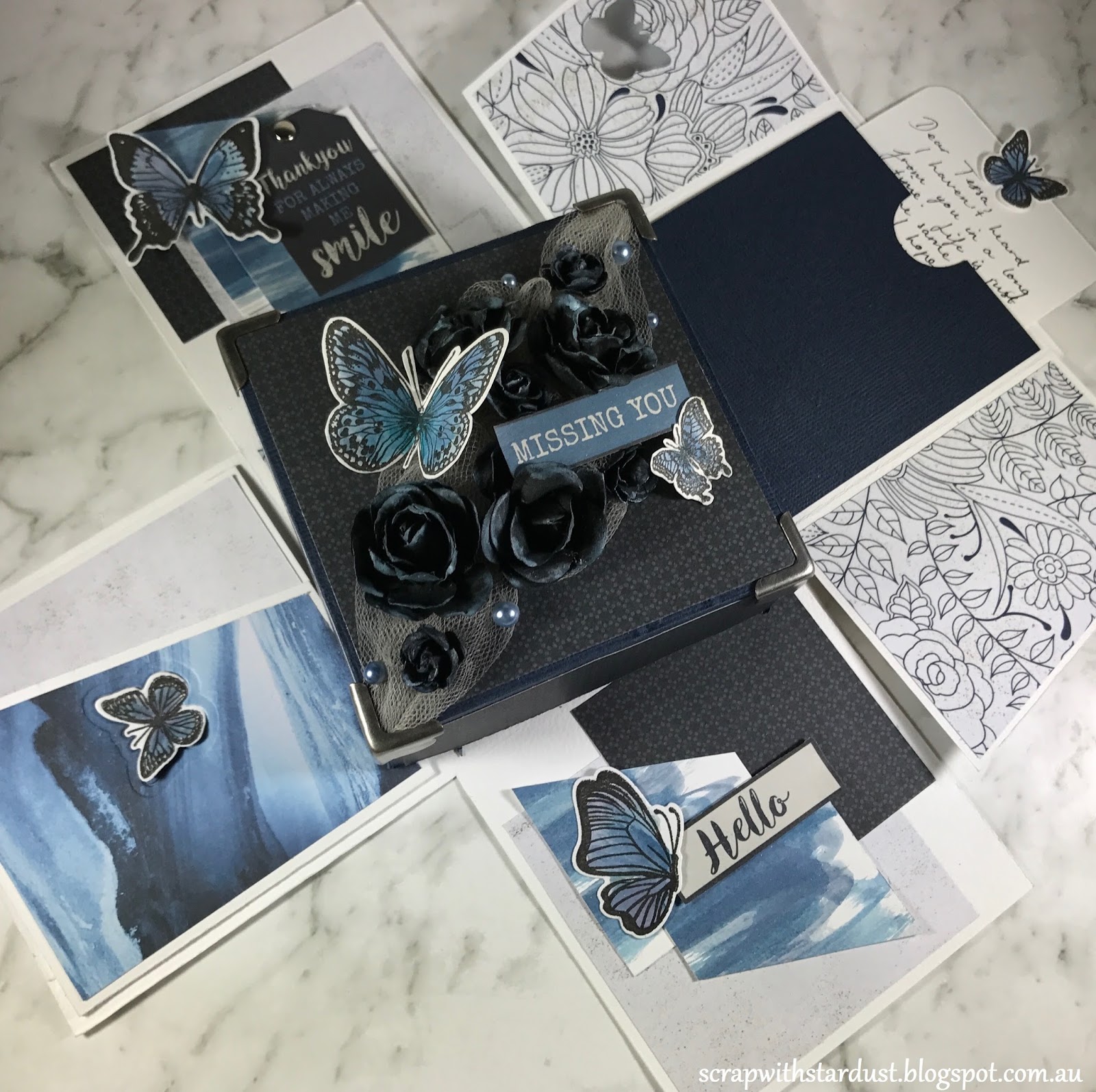 'Without you I am blue' - explosion box