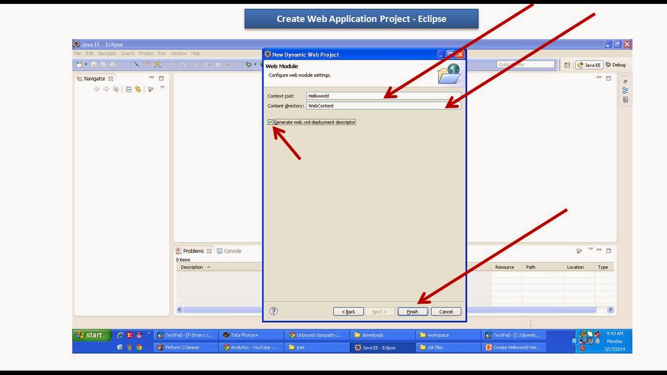 JAVA EE: Eclipse - Create Web Application Project