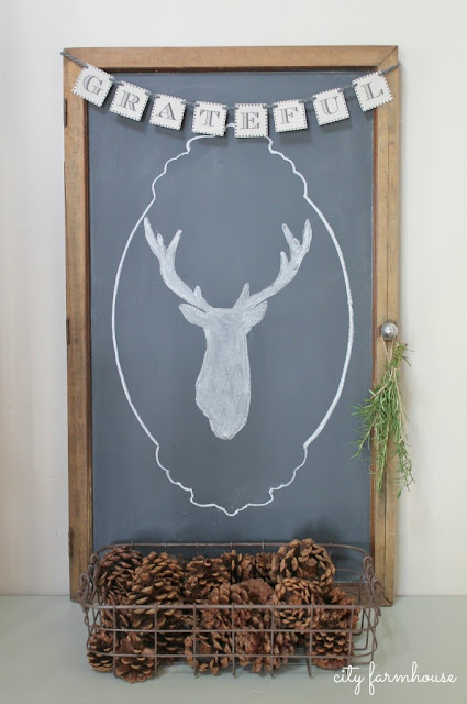 Cup Half Full: Chalkboard Frame with Deer Silhouette