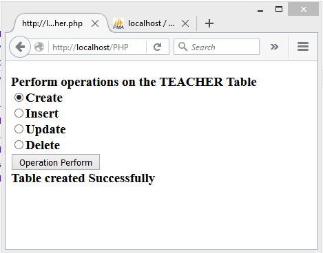 Write a PHP program to implement Create, Read, Update and Display ...
