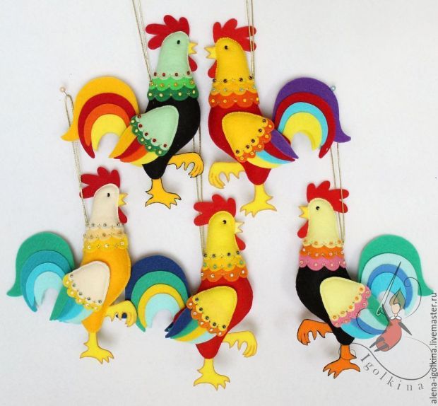 Molde de galo grátis com passo a passo - Feltro e moldes para artesanato