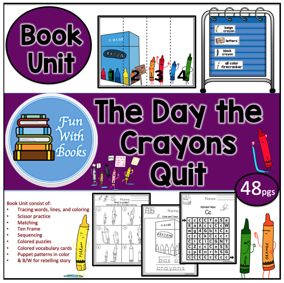 THE DAY THE CRAYONS QUIT BOOK UNIT ~ Book Units by Lynn