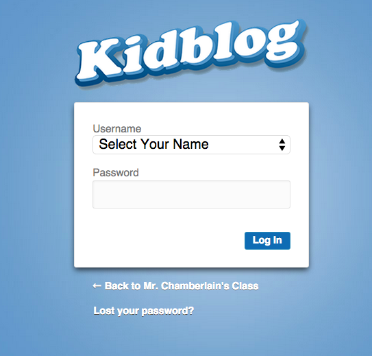 Blogging4Kids: Logging Into Your Kidblog Account