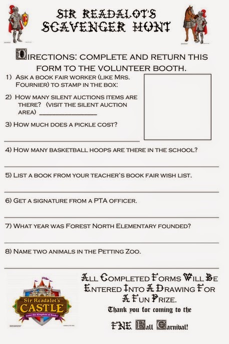 Forest North Library: Sir ReadaLot's Castle Scavenger Hunt