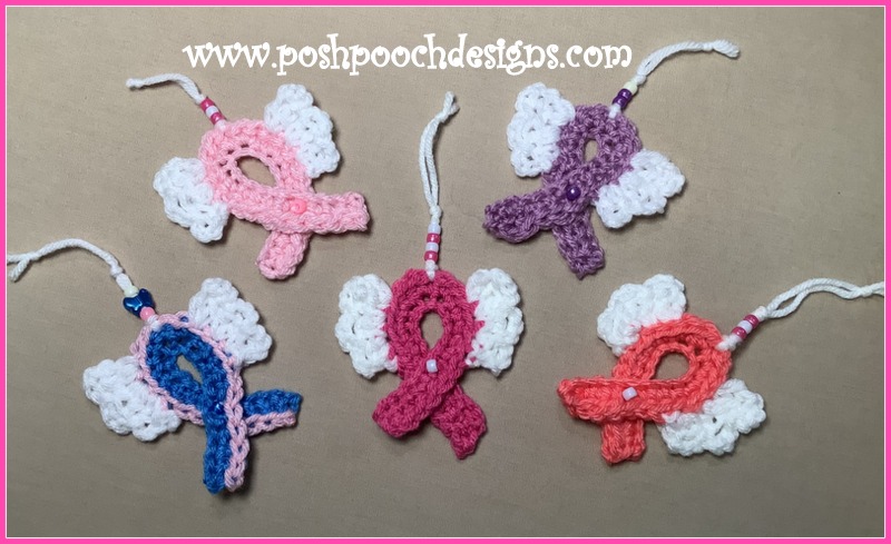 Posh Pooch Designs : Cancer Awareness Ribbon With Wings Crochet Pattern ...