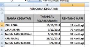 RUMUS MICROSOFT EXCEL : Menghitung Rentang Waktu Dengan Rumus Excel