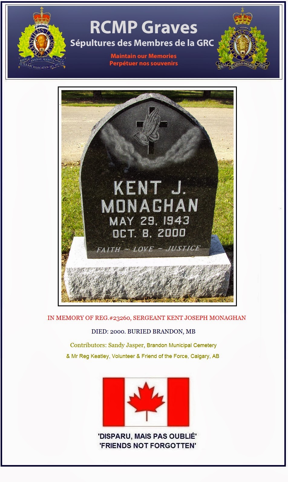 RCMP/GRC Grave Discovery & Information Website: www.rcmpgraves.com: In ...
