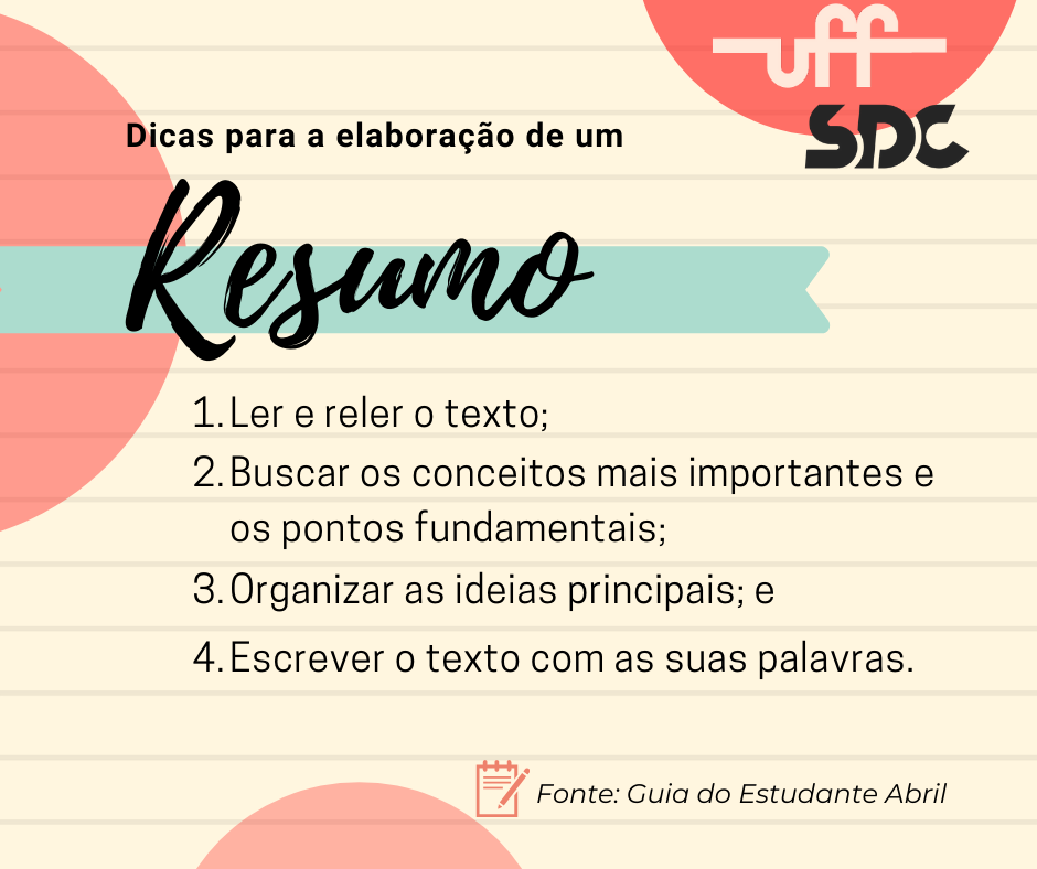 Biblioteca do Instituto Biomédico - UFF: Dicas para elaboração de resumos