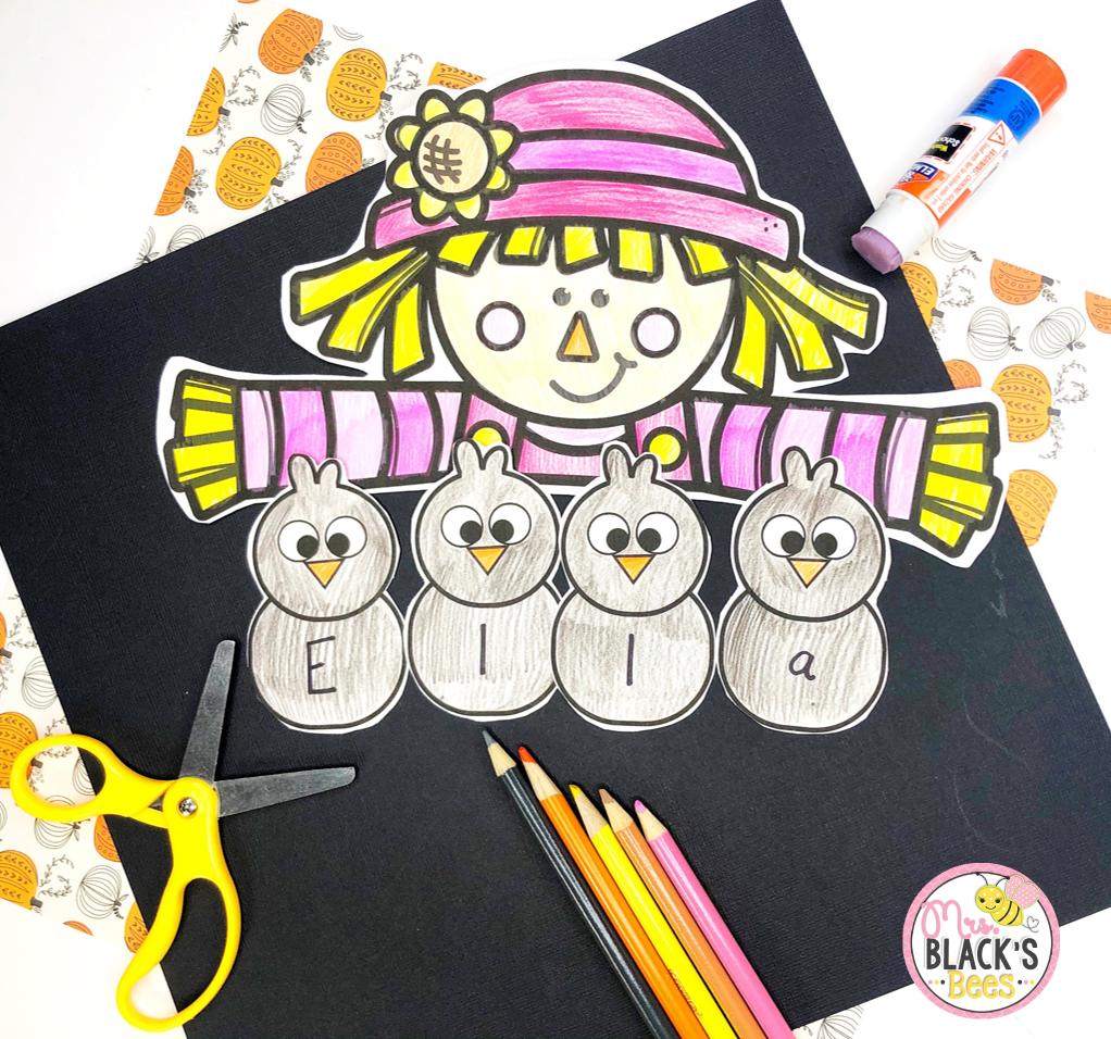 Scarecrow and Crow Name and Writing Crafts for Bulletin Boards | Mrs ...