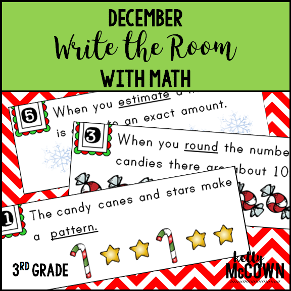 Kelly McCown: December WRITE THE ROOM with Math - Grades 3, 4, 5