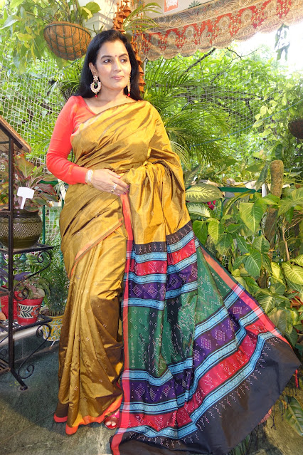 Sohum Sutras: Silk tangaliya saree in gold