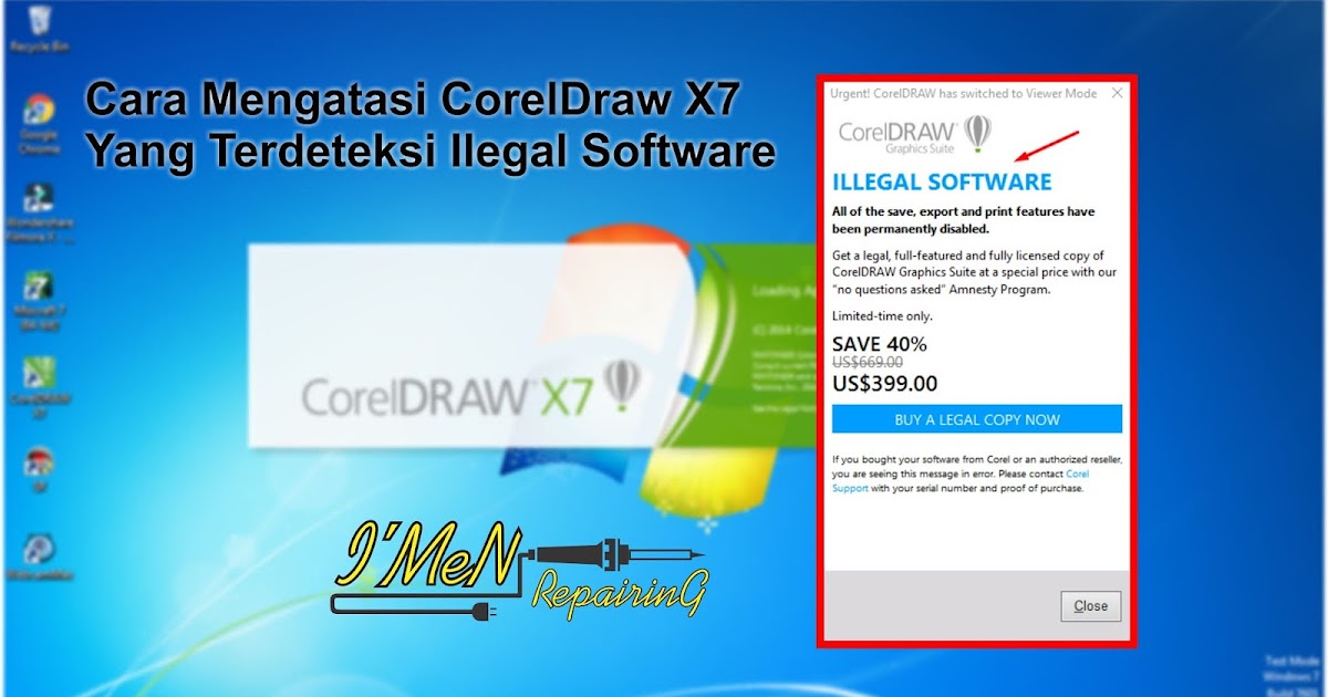 Mengatasi Ilegal Software Corel Draw X7 ~ IMeN RepairinG ~ Tips/Trick And Free Download Software