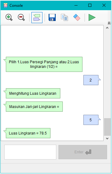 Flowchart Menghitung Luas Persegi dan Lingkaran - F Informatik