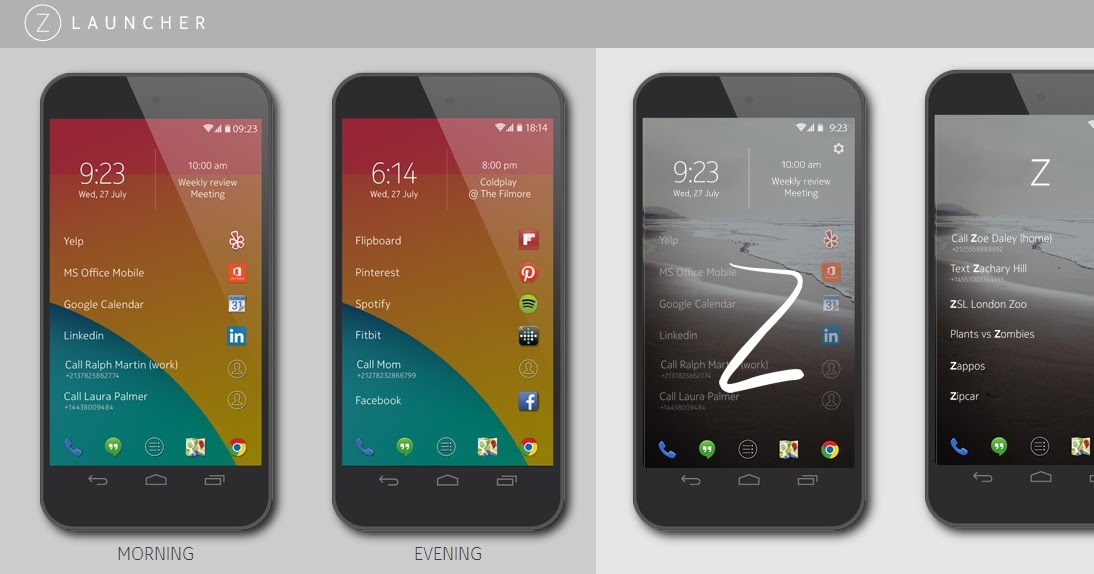 Z Launcher - Launcher dinâmico com gestos da Nokia ~ Apps do Android