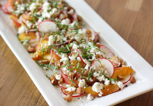 lisa is cooking: Peach and Radish Salad with French Feta and Almonds