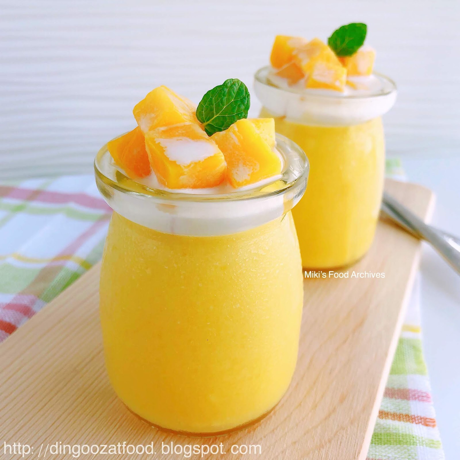 Miki's Food Archives : Fresh Mango Pudding 鲜芒果布丁