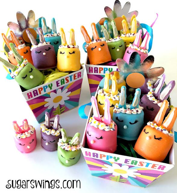 Sugar Swings! Serve Some: Candy Dipped Marshmallow Bunnies for Easter