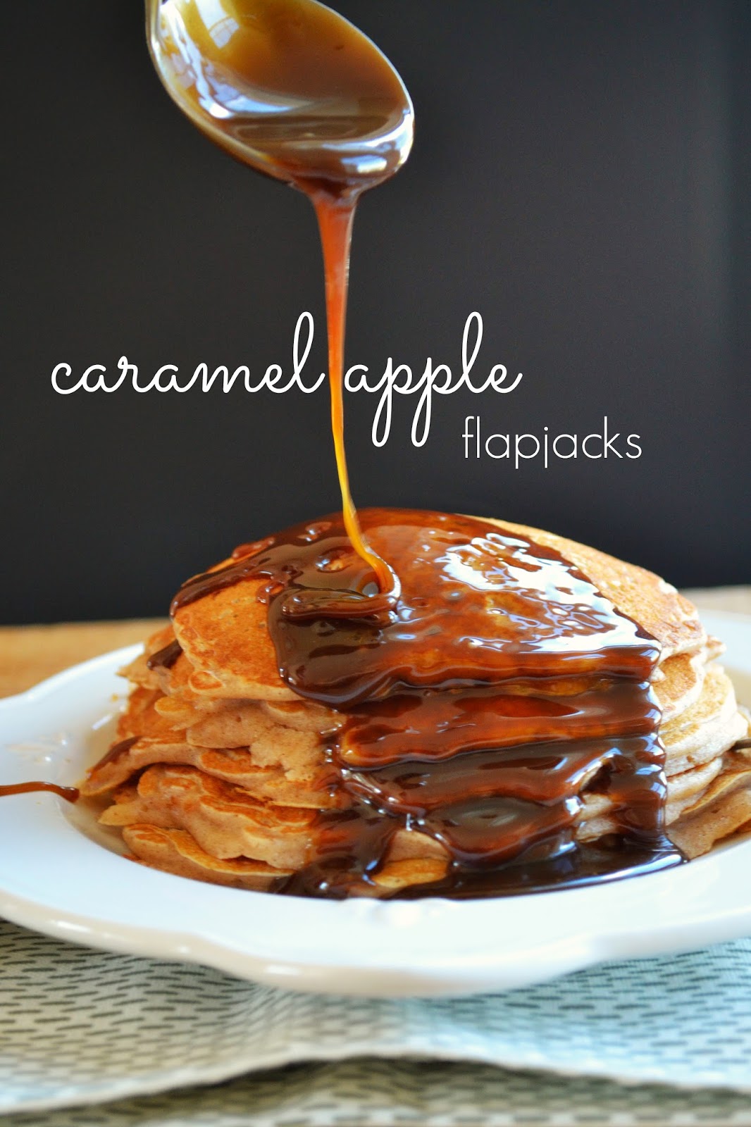 Caramel apple flapjacks