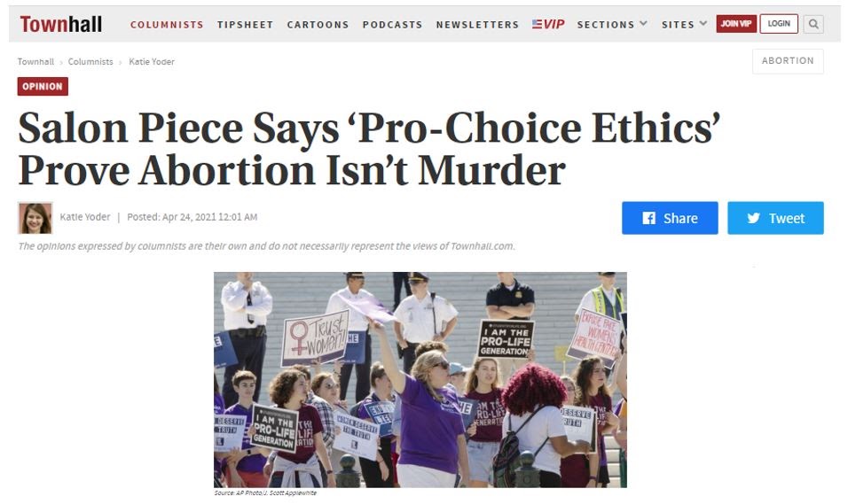 Thinking Critically About Abortion: Response to Katie Yoder’s “Salon ...
