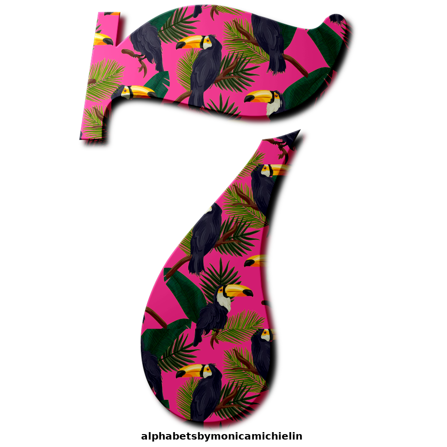 M. Michielin Alphabets: TOUCAN ALPHABET PINK BACKGROUND, NUMBERS, ICONS ...