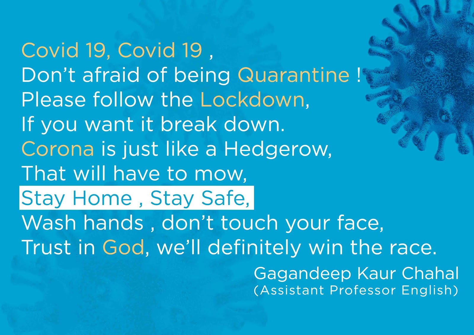 Lockdown : Poem on Coronavirus | Covid 19 | Stay Home Stay Safe Quotes ...
