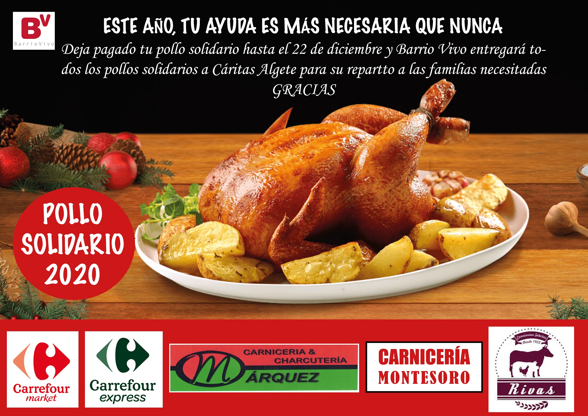 Pollo solidario, tu apoyo es necesario.