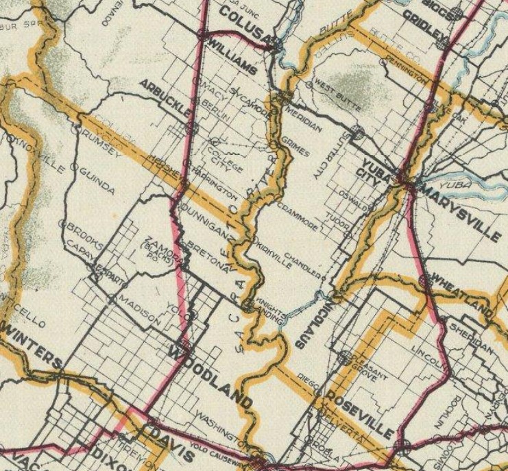 Former US Route 99 West from West Sacramento to Red Bluff