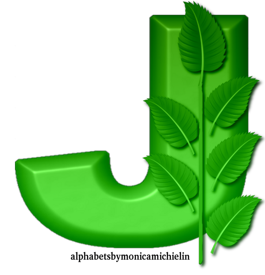 M. Michielin Alphabets: ALFABETO FOLHAS VERDES, GREEN LEAVES ALPHABET