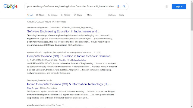 Indian CS & IT Academic Reform (Past) Activism: More top Google search ...