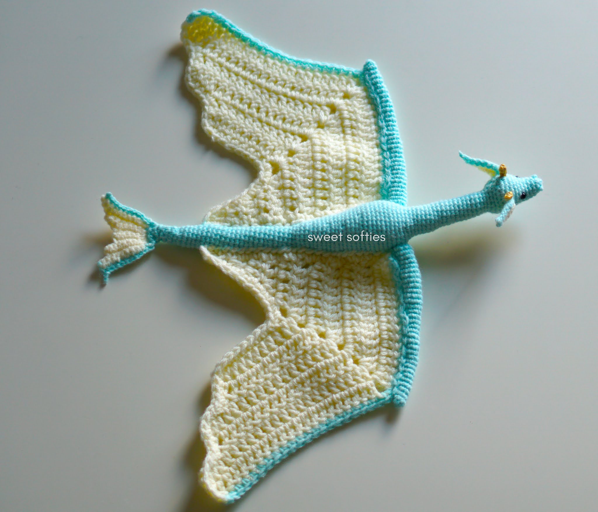 Mermaid Dragon · Free Amigurumi Crochet Pattern for Wings & Tail Fin - Sweet Softies