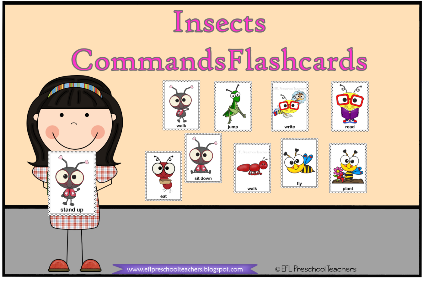 ESL/EFL Preschool Teachers: Insects Unit Flashcards for Kindergarten ...