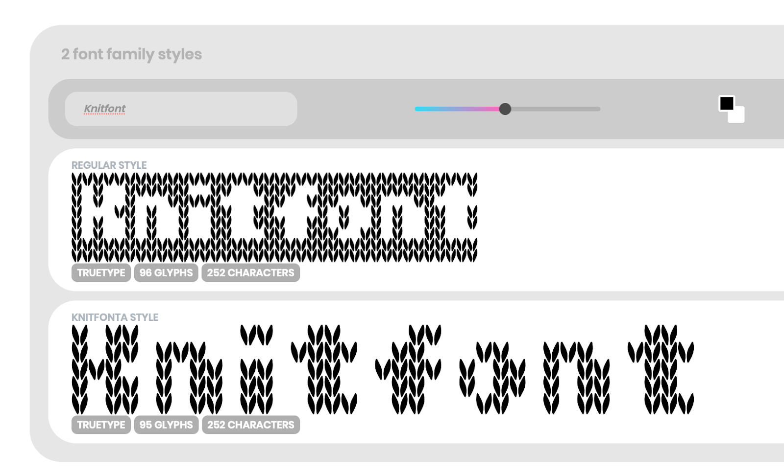 Knitting Font