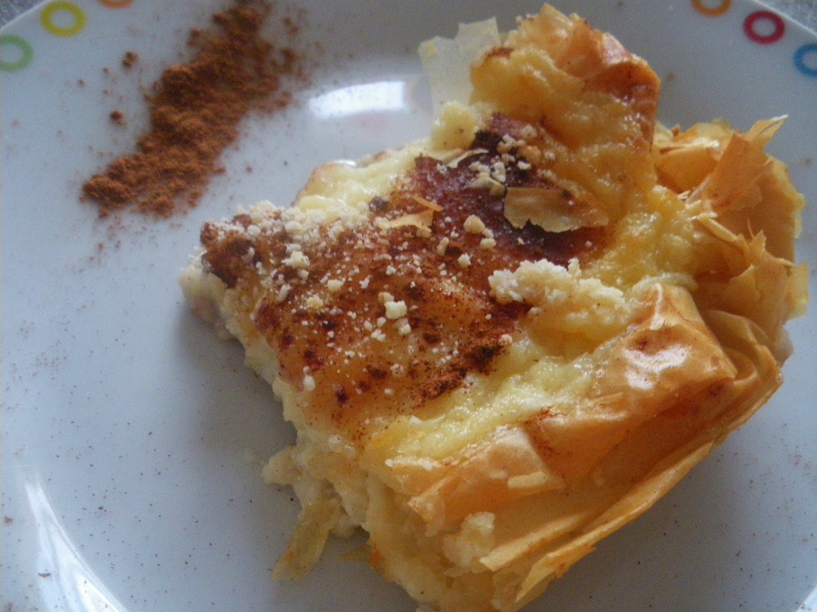 Galaktopita, gâteau grec au lait, cannelle, semoule et pâte filo